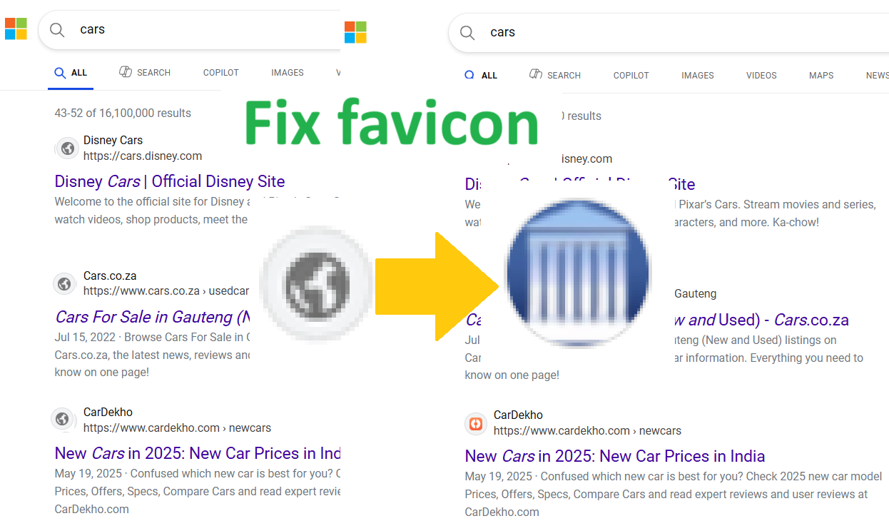 Fix icon is not showing in Web browsers (Bing/Google) - Algorithms Blog